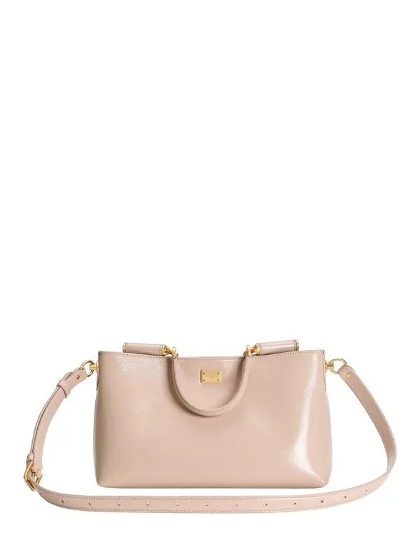Dolce & Gabbana Vittoria Calfskin Handbag - Beige