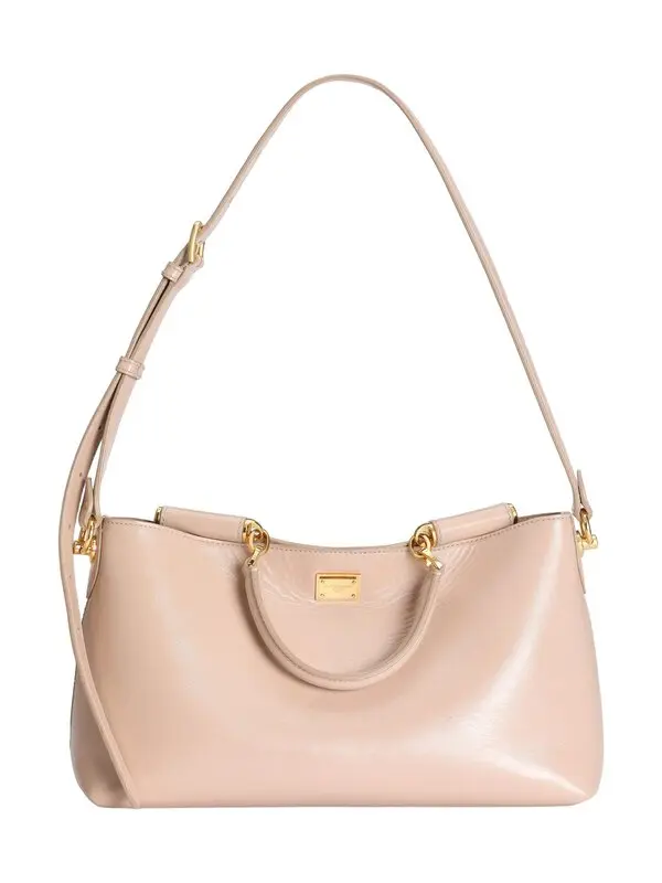 Dolce & Gabbana Vittoria Calfskin Handbag - Beige