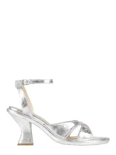 FRU.IT Leather Ankle Strap Sandals - Silver