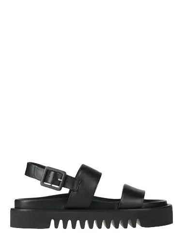 PALOMA BARCELO Camel Calfskin Slingback Sandals - Black