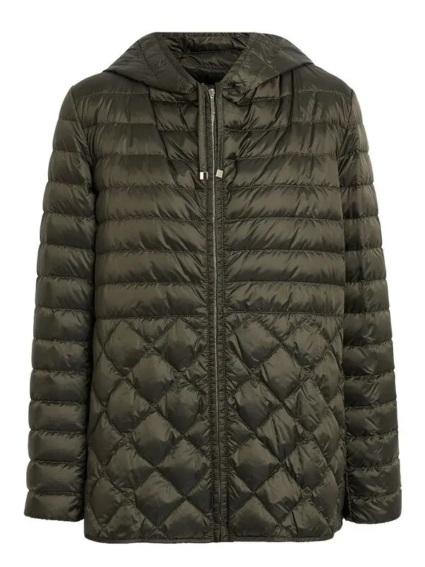 Max Mara Quilted Shell Hooded Jacket - Army Green