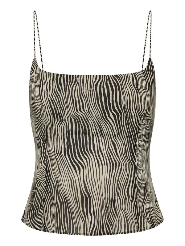 ST. AGNI Savannah Zebra-inspired Silk-blend Camisole Top - Print