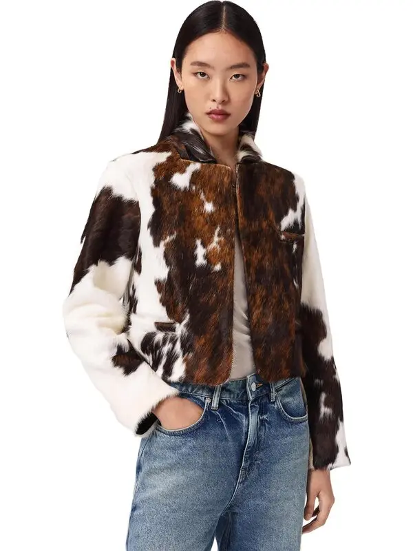 ALLSAINTS Apton Dapple Cowhide Blazer - Cow Print