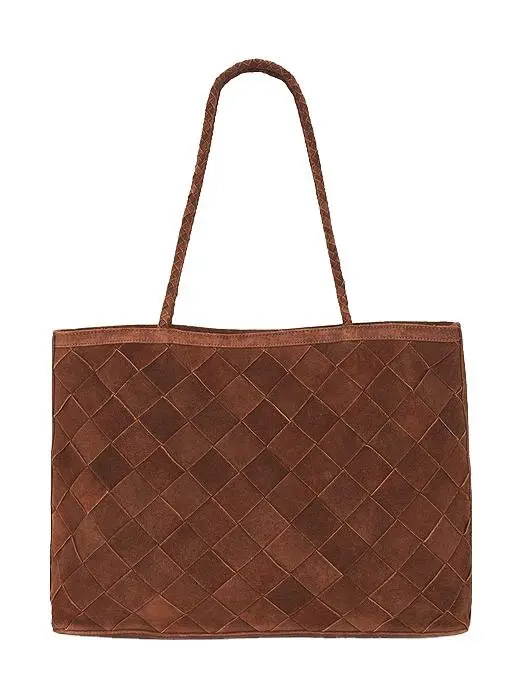BEMBIEN Gabrielle Grande Woven Suede Tote - Brown