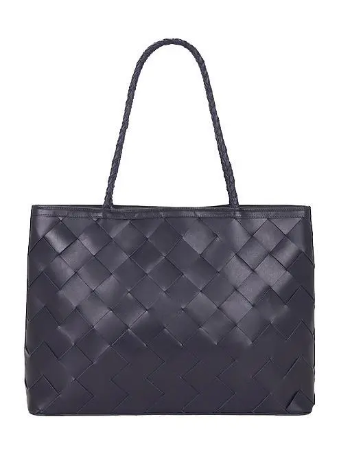 BEMBIEN Gabrielle Grande Woven Leather Tote - Navy