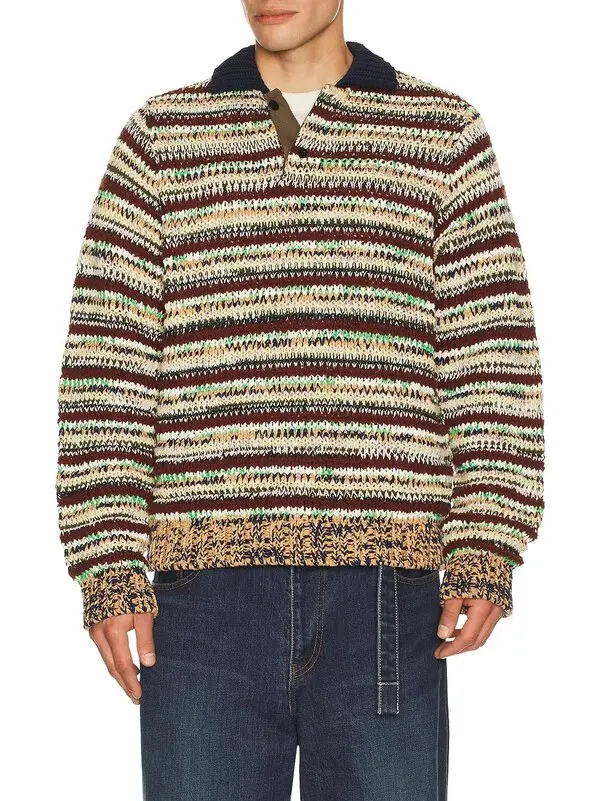 Sacai Mix Knit Pullover - Beige Multi