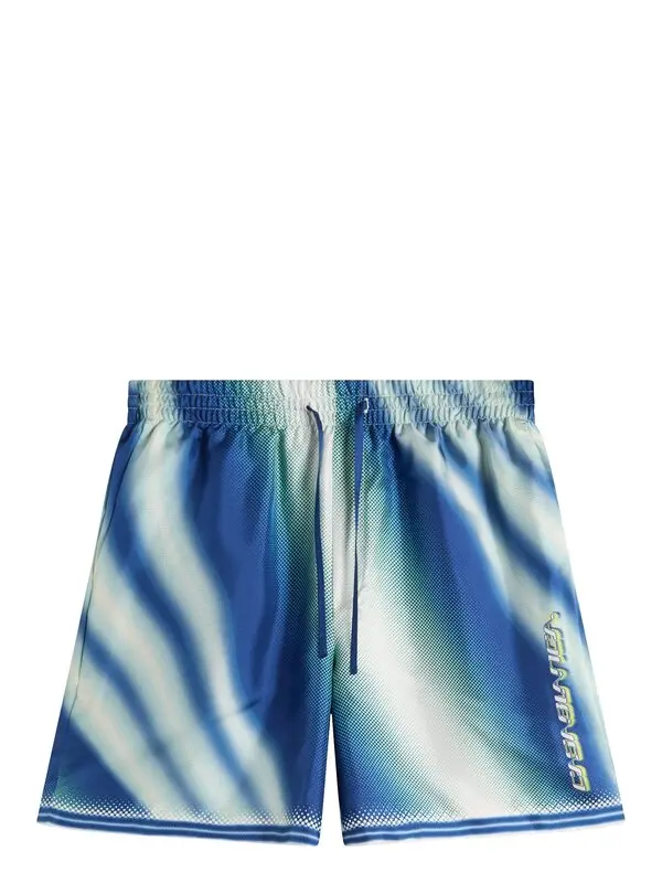 Casablanca Flaming Tennis Ball Silk Shorts - Blue