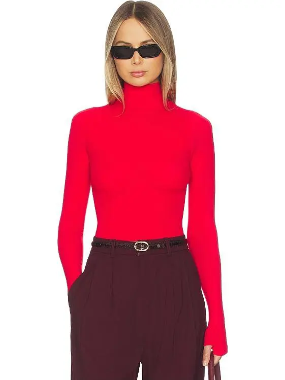 Commando Ballet Body Turtleneck Bodysuit - Red