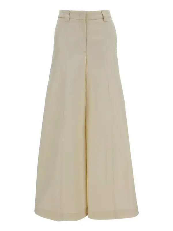 THELATEST D-alma Twill Palazzo Trousers - White