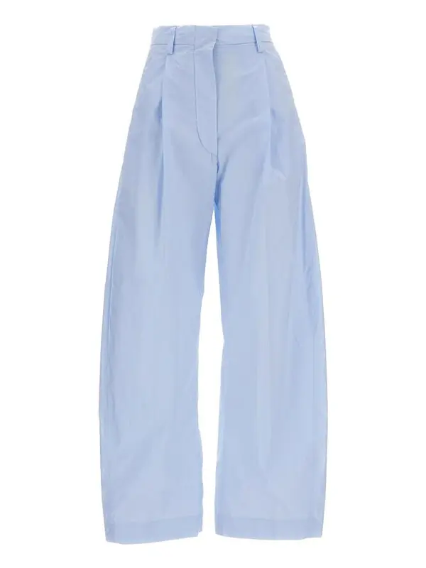 THELATEST Wide-leg Poplin Trousers - Sky Blue