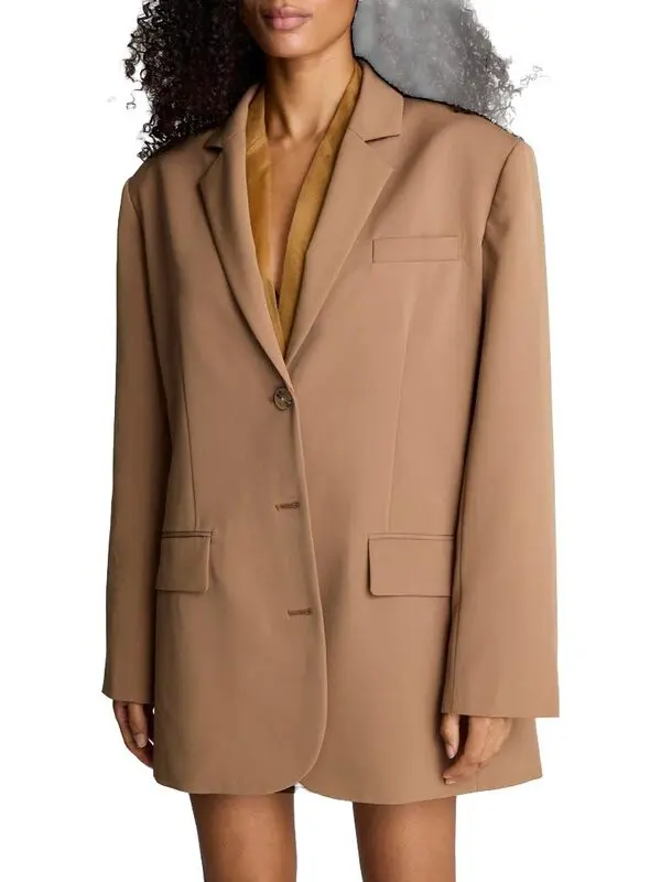 KENNETH COLE Three-button Boyfriend Blazer - Mesquite