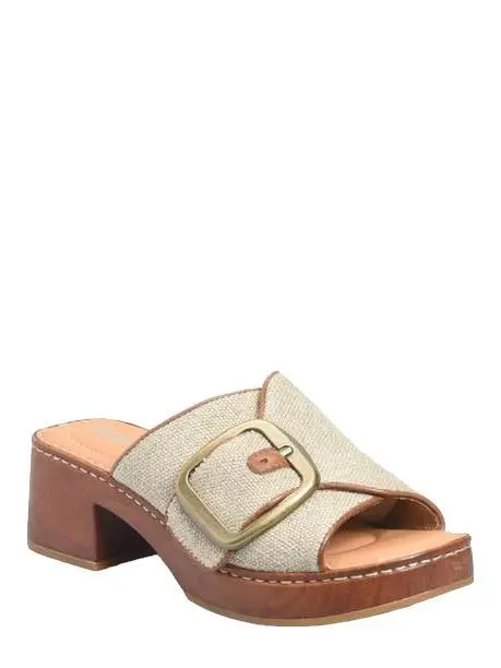 BØRN Bangle Platform Slide Sandal - Natural Jute Fabric