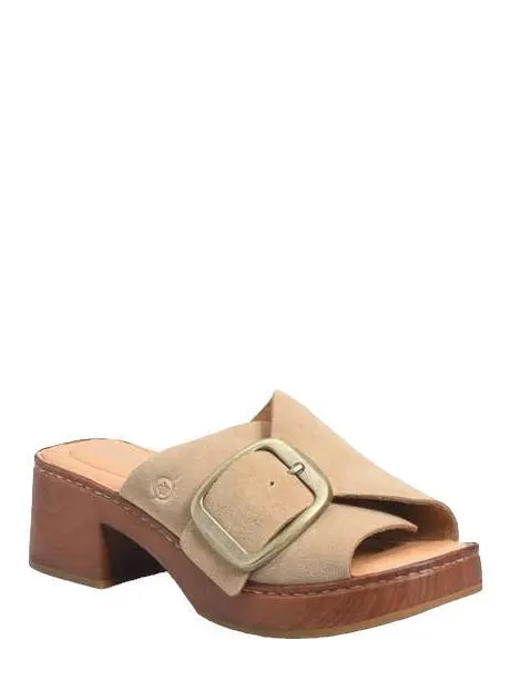 BØRN Bangle Platform Slide Sandal - Taupe Suede