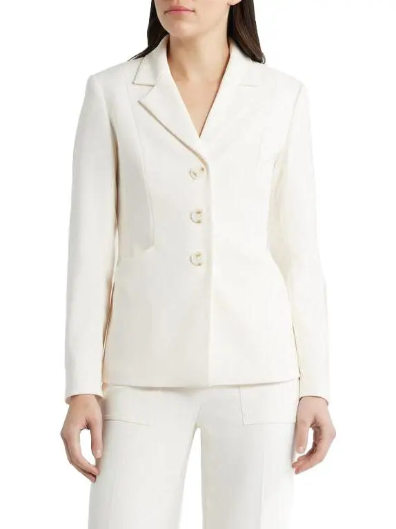 Anne Klein Notch Collar Jacket - White Dove