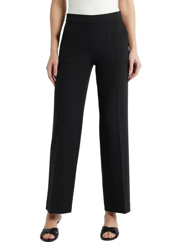 Anne Klein Pull-on Wide Leg Pants - Anne Black