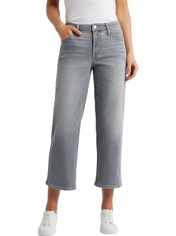 CITY BLUES Dover Cropped Straight-leg Jeans - Grey