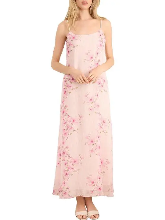 Cami Nyc Luz Floral Metallic Chiffon Maxi Slipdress - Aurora Blossom