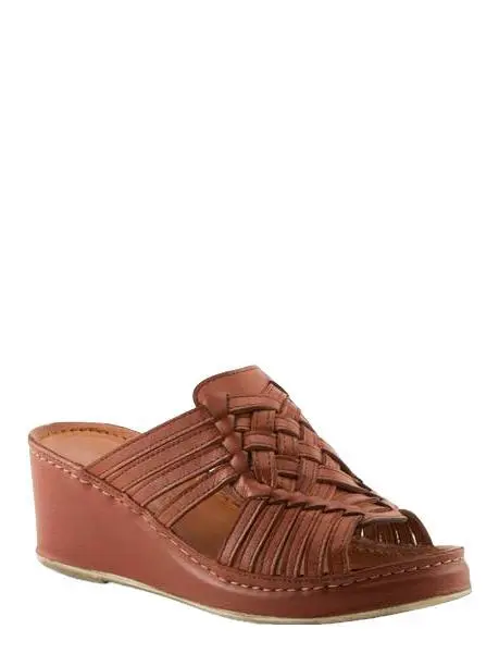 SPRING STEP SHOES Nokiah Platform Wedge Sandal - Cognac