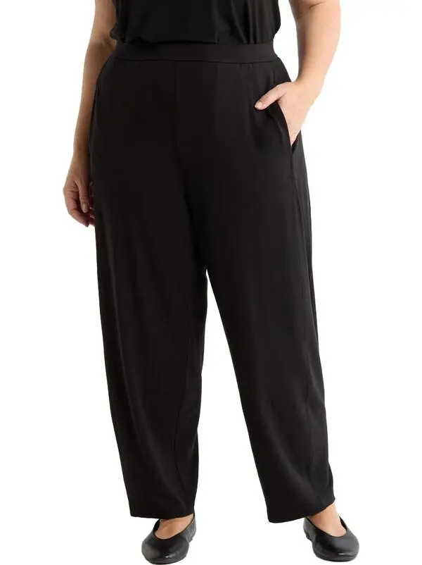 Eileen Fisher Jersey Ankle Lantern Pants - Black