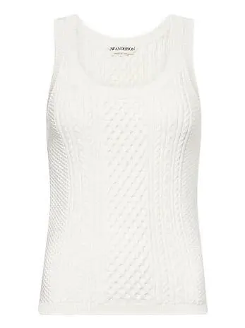JW Anderson Scoop-neck Cable-knit Tank Top - Ivory