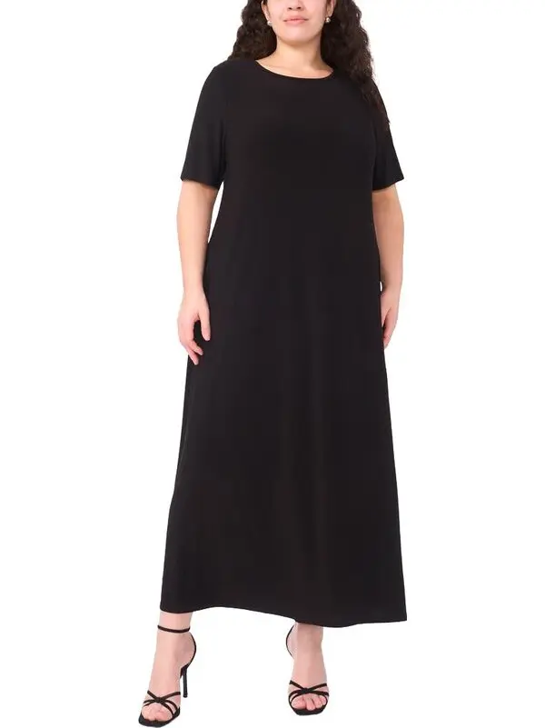 Vince Camuto Short Sleeve Maxi Dress - Rich Black
