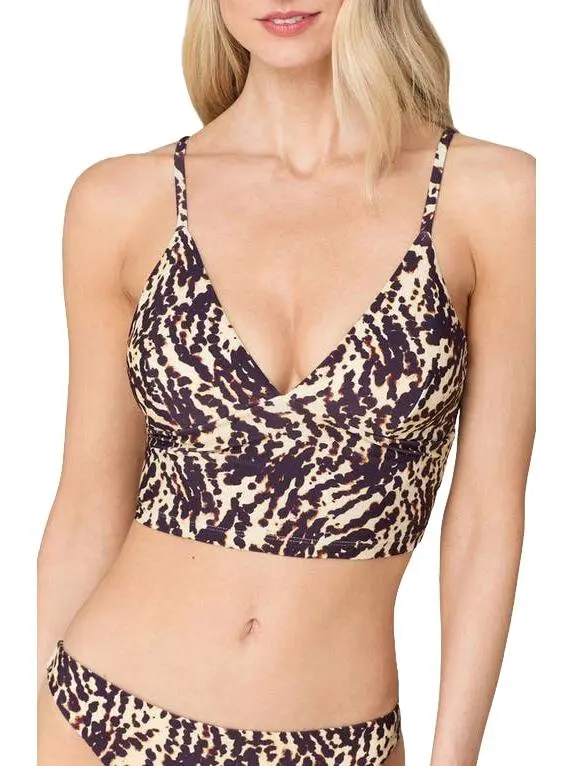 ANDIE Lanikai Crop Tankini Top - Spotted Leopard