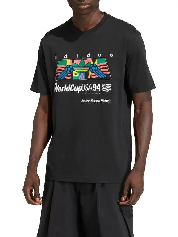 Adidas Fifa World Cup 94 Cotton Graphic T-shirt - Black
