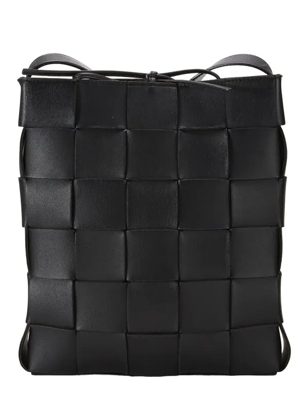 Bottega Veneta Maxi Intrecciato Cassette Messenger - Black