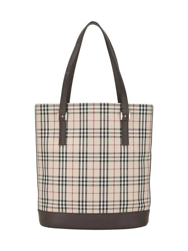 Burberry House Check Jacquard Bucket Tote Bag - Brown