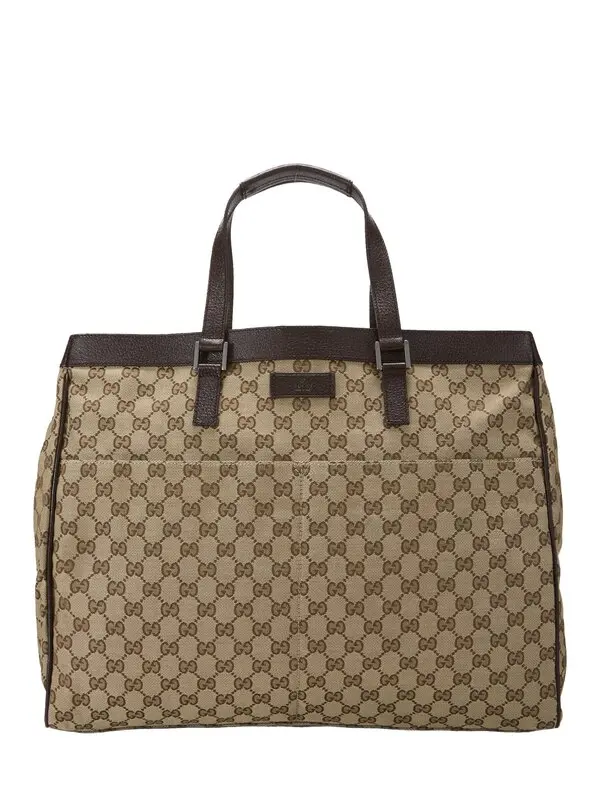 Gucci Original Gg Canvas Charmy Pocket Tote - Brown