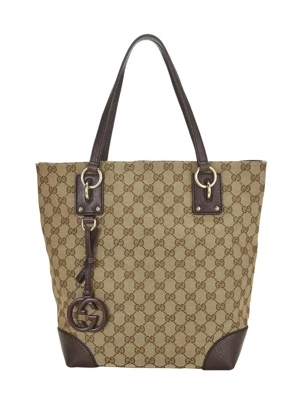 Gucci Original Gg Charm Vertical Tote - Brown