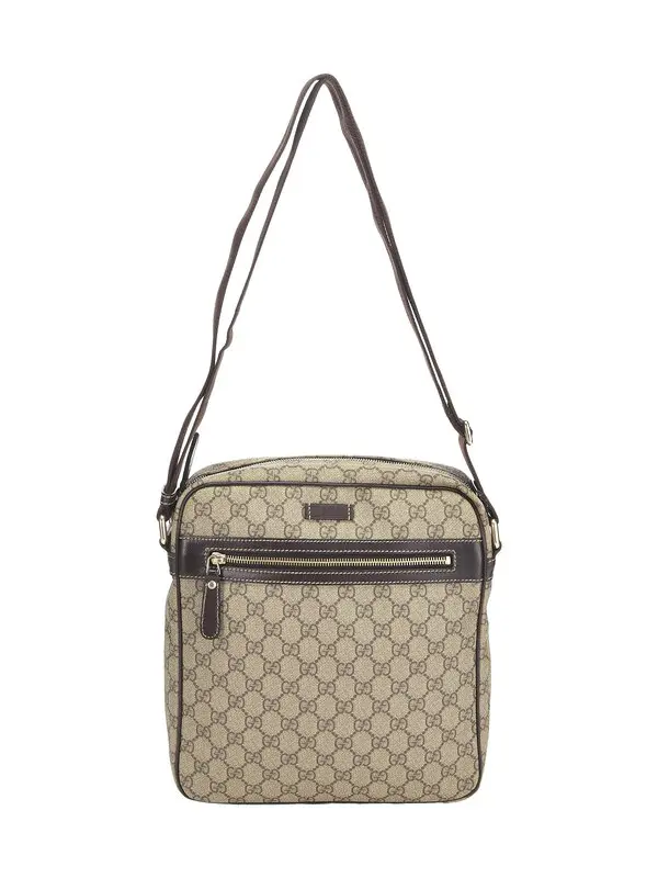 Gucci Original Gg Supreme Vertical Camera Bag - Brown