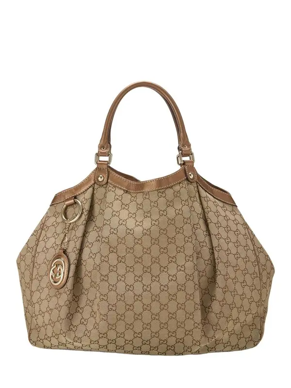 Gucci Original Gg Canvas Lurex Sukey Tote - Brown