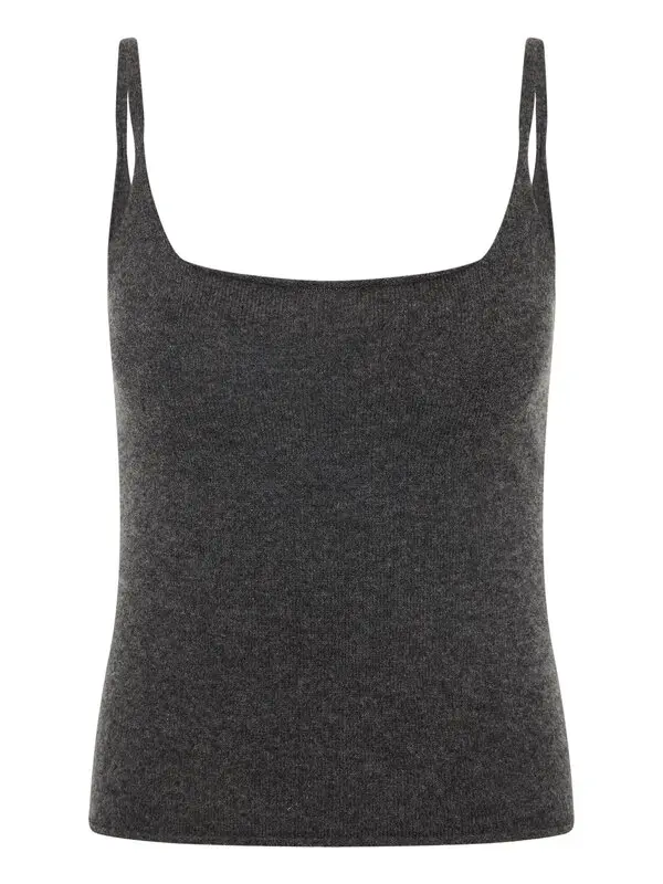 ST. AGNI Slim Wool-cashmere Tank Top - Dark Grey