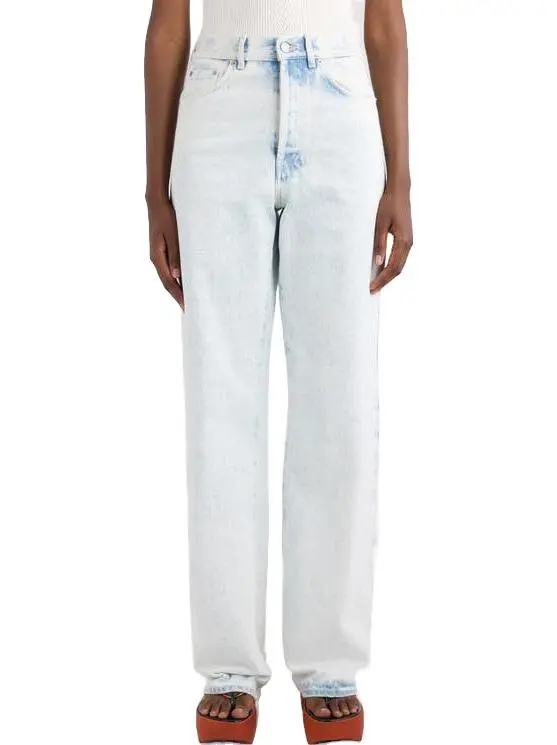 Dries Van Noten Extreme Bleach High-waist Straight-leg Jeans - Pale Blue