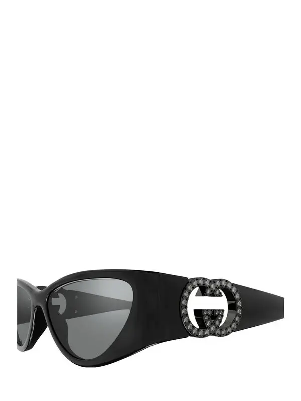 Gucci Wrap Sunglasses - Black Black/grey (gg1824s/004)