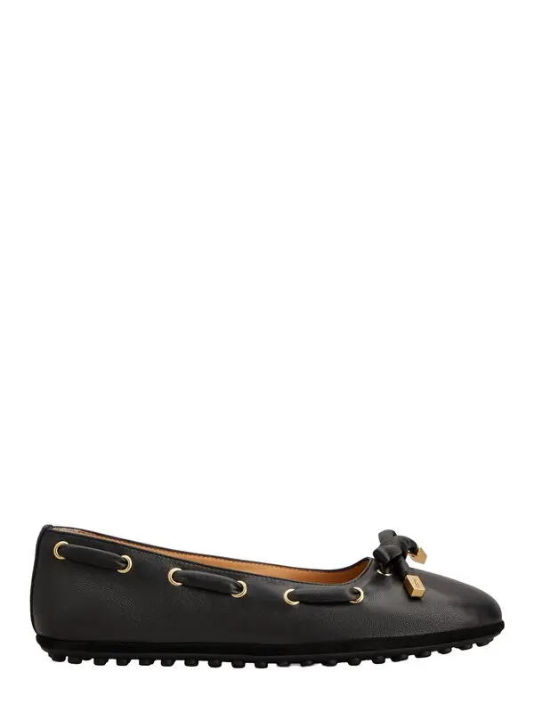 TOD'S Nappa Leather Ballerinas - Black