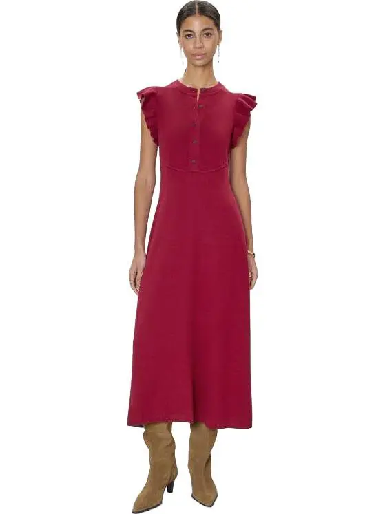 Rebecca Taylor Rhea Sweater Midi Dress - Dark Berry