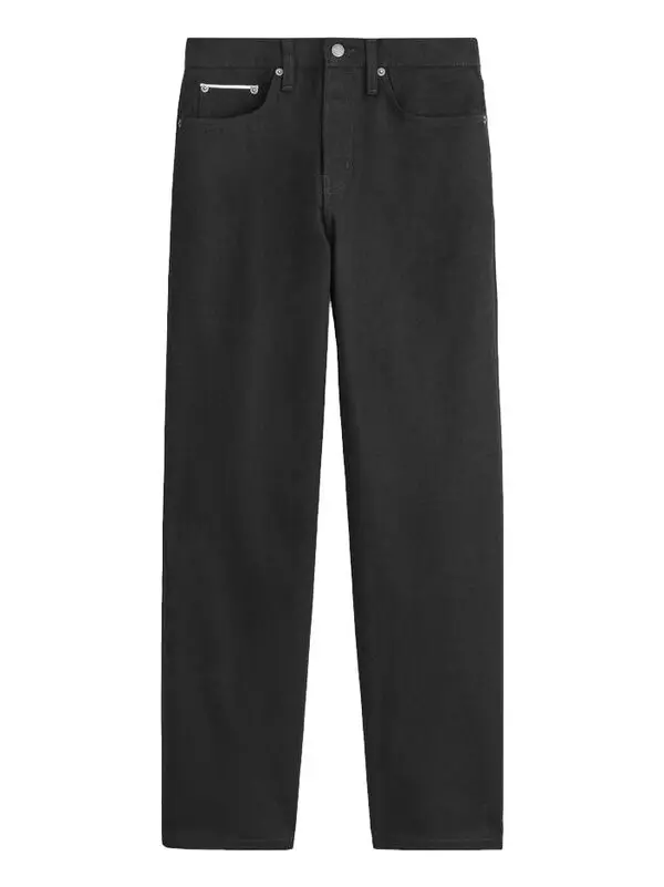 Cos Rider Raw Selvedge Relaxed-fit Straight-leg Jeans - Black