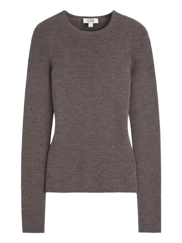 Cos Seamless Merino Wool Long-sleeved Top - Brown
