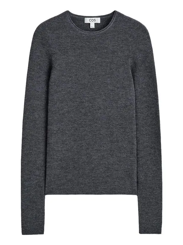 Cos Seamless Merino Wool Long-sleeved Top - Gray