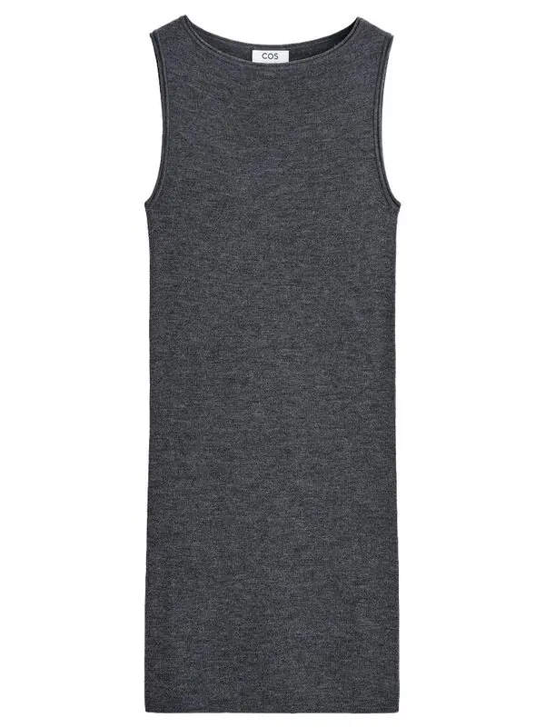 Cos Seamless Merino Wool Mini Dress - Gray