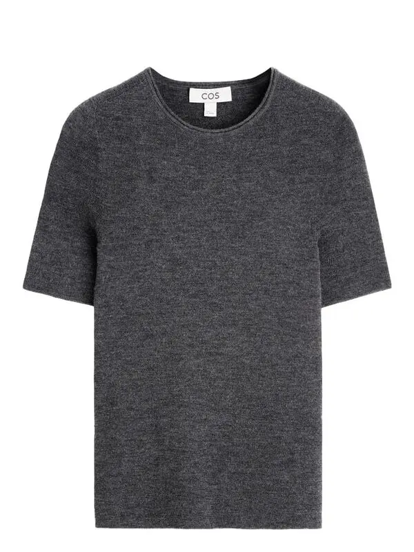 Cos Seamless Merino Wool T-shirt - Gray