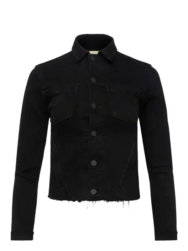 L'Agence Janelle Raw-cut Denim Jacket - Black