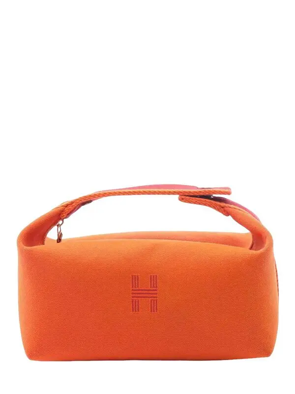 Hermès Toile Bride A Brac Case Vanity Bag - Orange