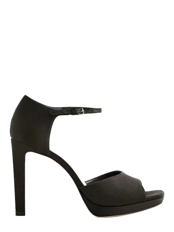 REFORMATION Gloria Silk Stiletto Sandals - Black