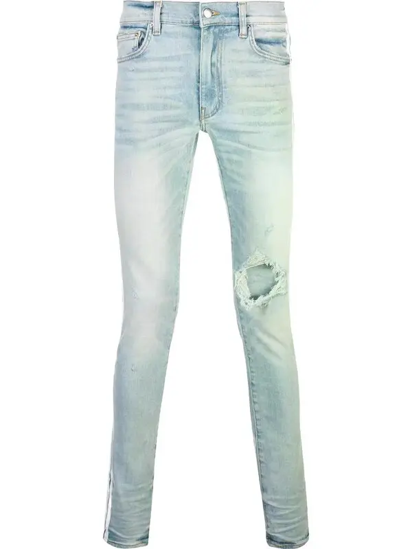Amiri Broken Track Skinny Jeans - Blue