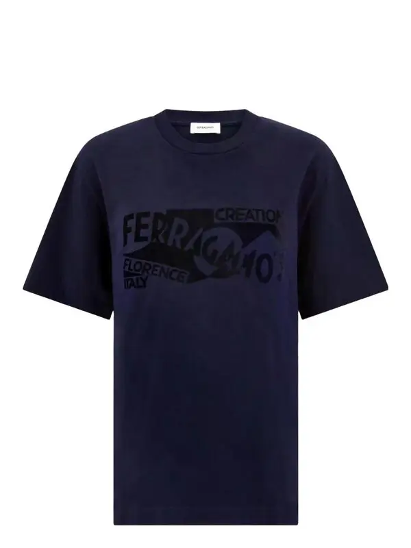 FERRAGAMO Logo-print T-shirt - Blue