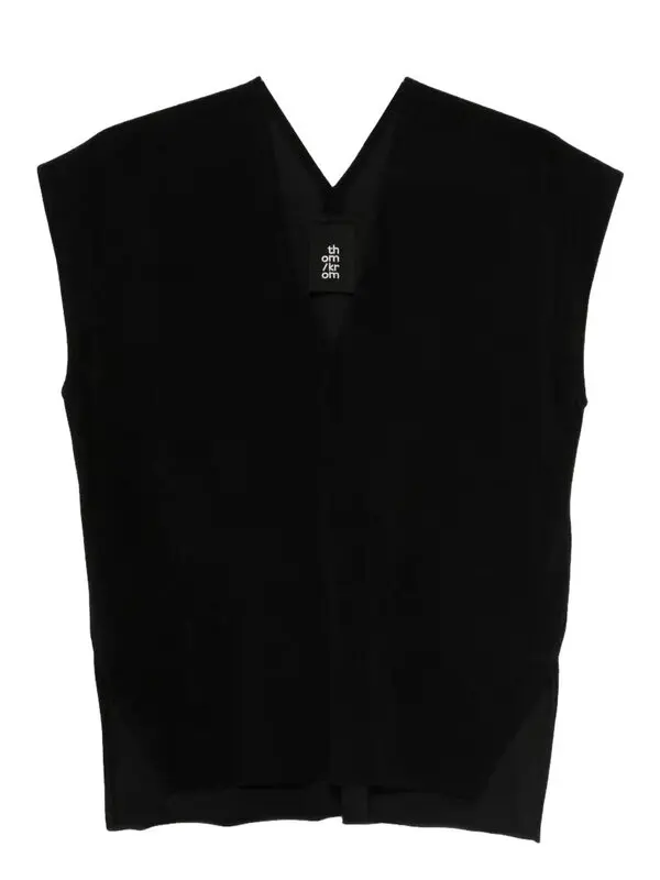 THOM KROM Sleeveless V-neck Top - Black