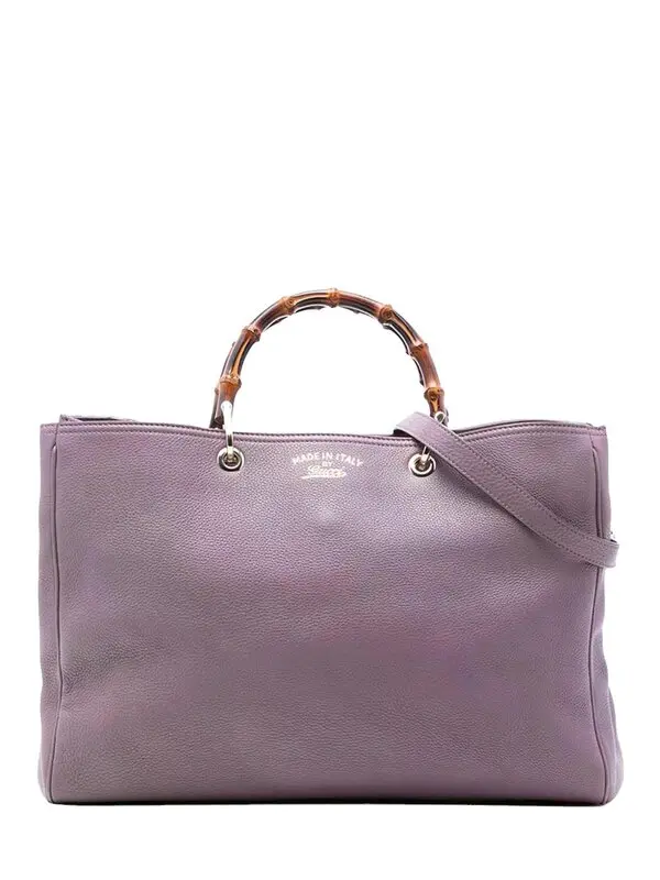 Gucci Large Bamboo Shopper Satchel - Purple